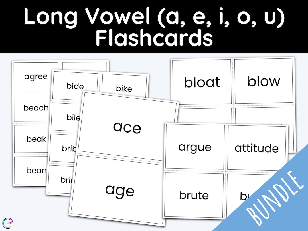 Flashcards, Vowel Sounds, Long Vowels, Printable Flash Cards, First ...