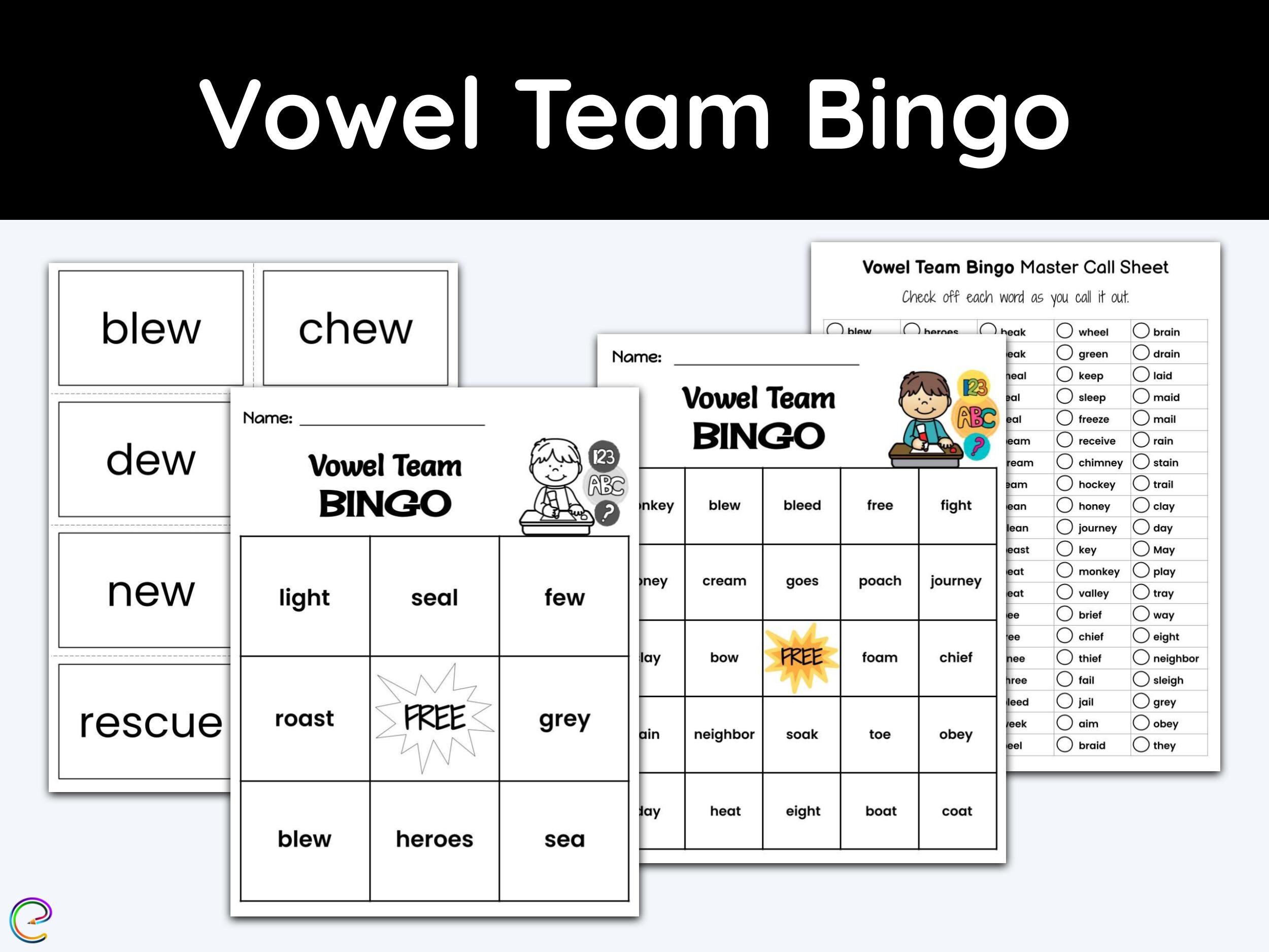Printable Bingo Vowel Sounds Long Vowel Teams Children😳 Conheça a ... Printable Bingo Vowel Sounds Long Vowel Teams Children😳 Conheça a ...