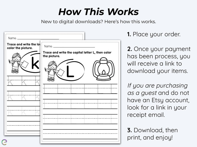 52 Alphabet Handwriting Practice Worksheets, Education Printables ...