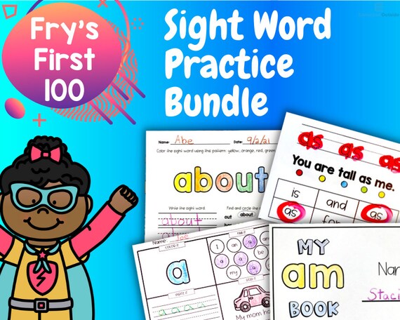 1100 Pages Mega Bundle Frys First 100 Sight Words Coloring | Etsy