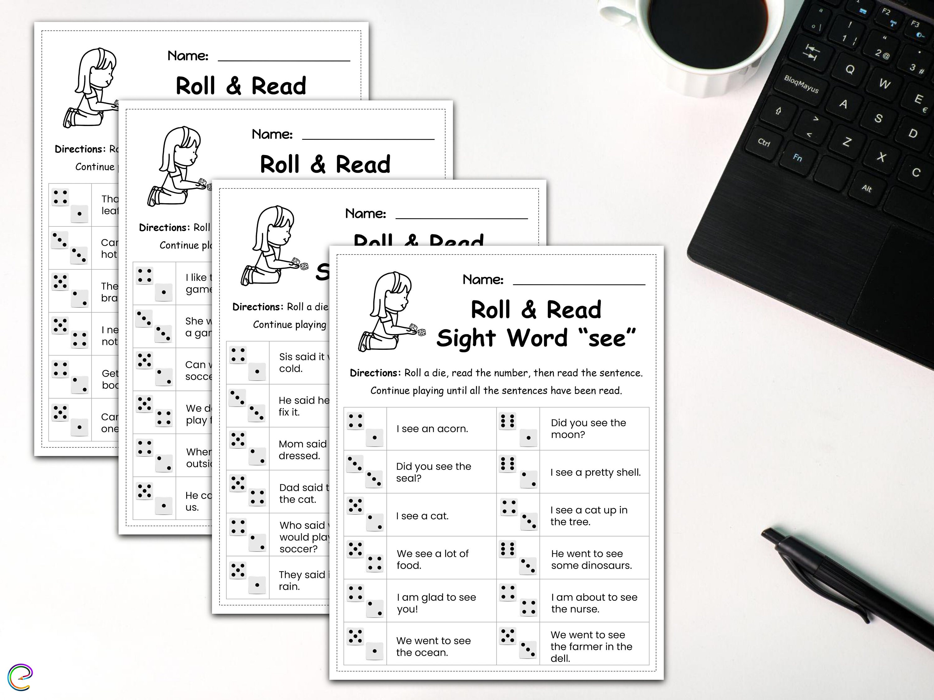 Roll a Sight Word Kids Worksheet Activity, Teacher Resources Education ...