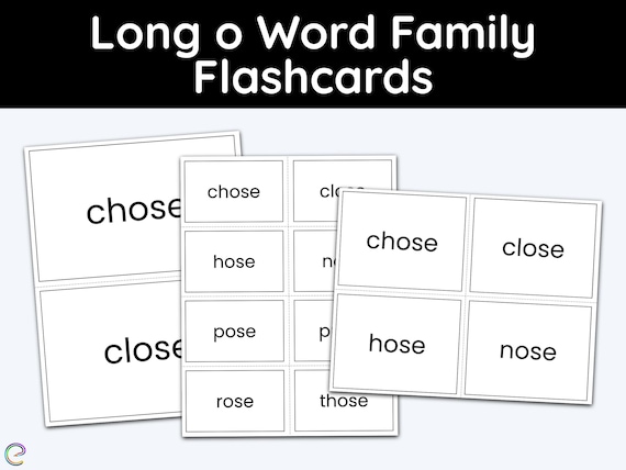 Long O Word Families Flashcards Vowels First Grade Second | Etsy