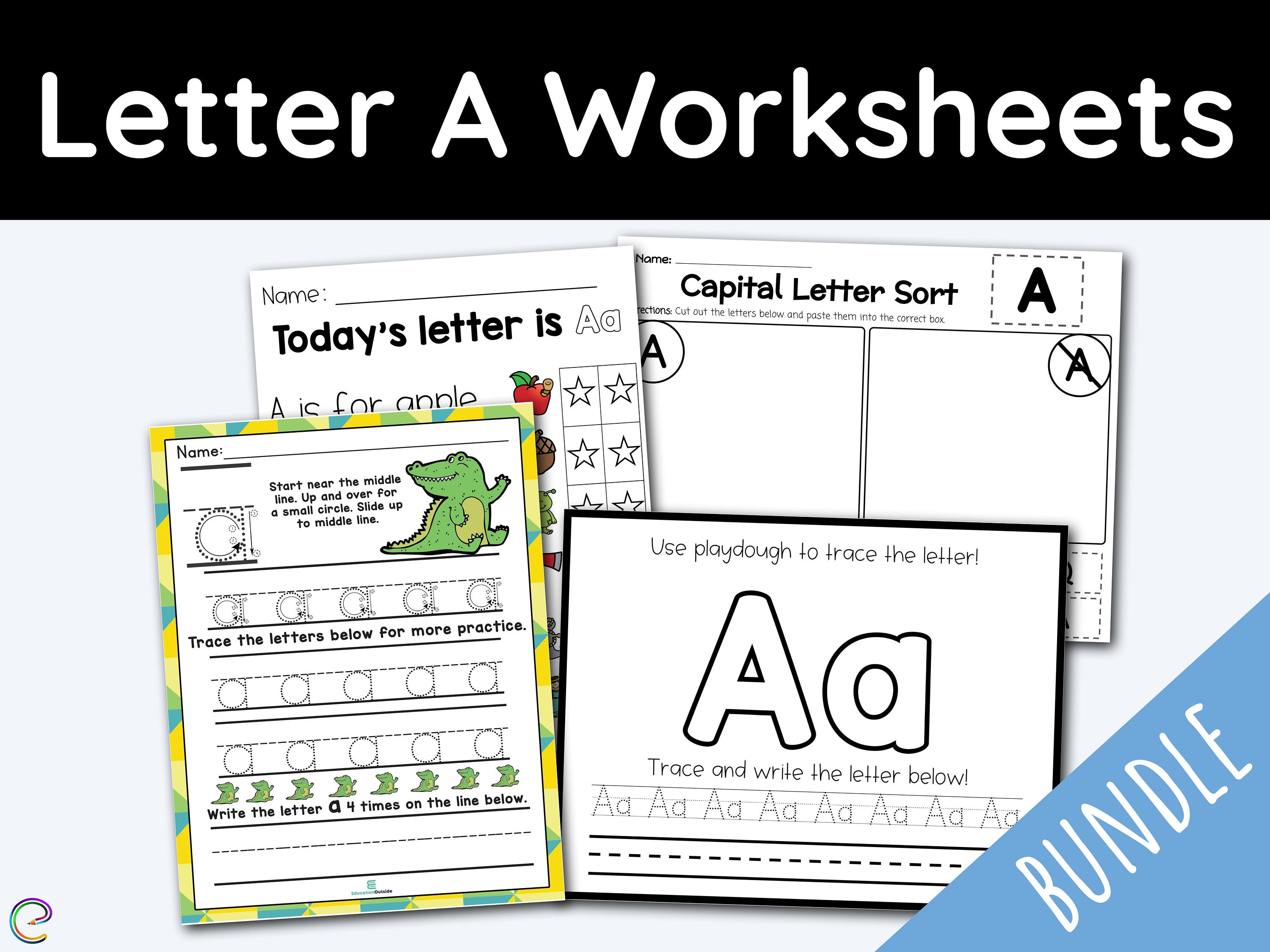 42 Letter A Alphabet Worksheets, Education Printables Daycare Printable ...