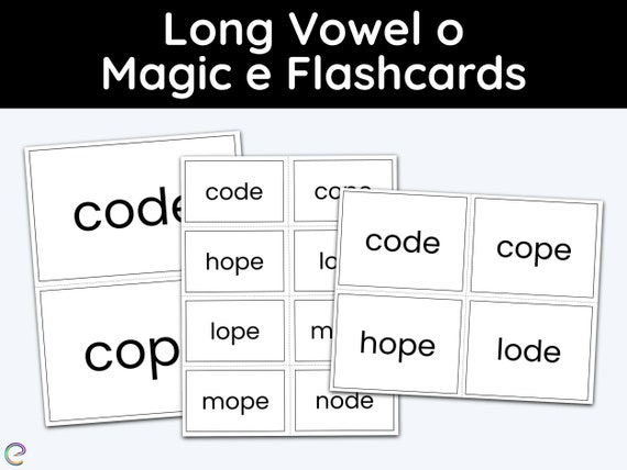 Magic E Vowels Long O Flashcards Teaching Resources | Etsy