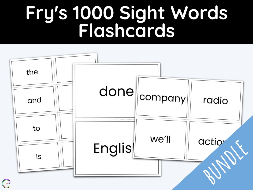 Mega Bundle | Fry Sight Words | Flash Cards | 1st Grade | 2nd Grade ...