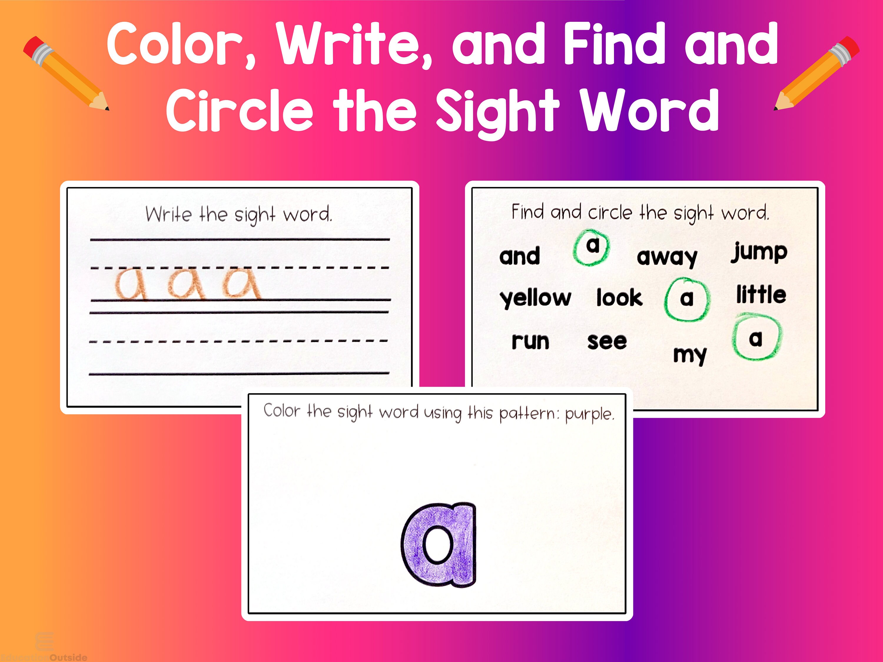 40 PAGES | Dolch Pre Primer | Coloring Worksheets | Dolch Sight Words ...
