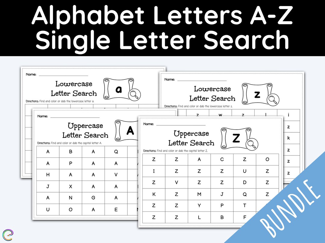 52 Alphabet Printable Letter Word Search Printable, Teaching Resources ...