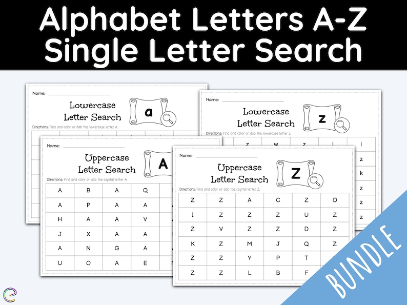 52 Alphabet Printable Letter Word Search Printable Teaching | Etsy