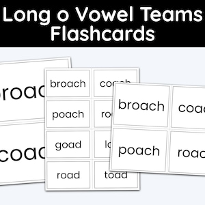 Long O, Flashcards Printable, Vowel Teams, Teaching Resources, Reading ...