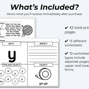42 Letter Y Education Printables and Kids Worksheets, Teacher Bundle ...