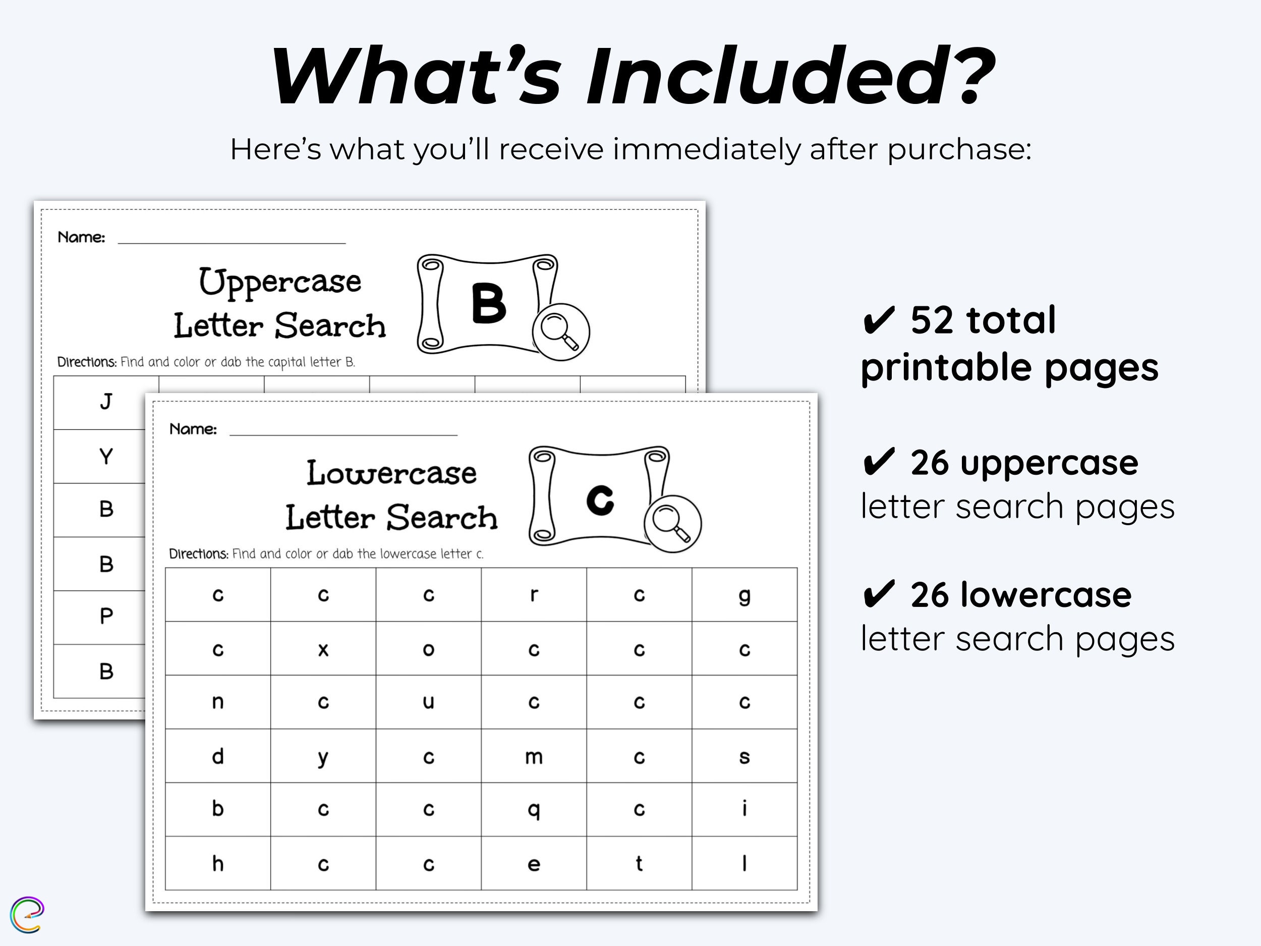 52 Alphabet Printable Letter Word Search Printable, Teaching Resources ...