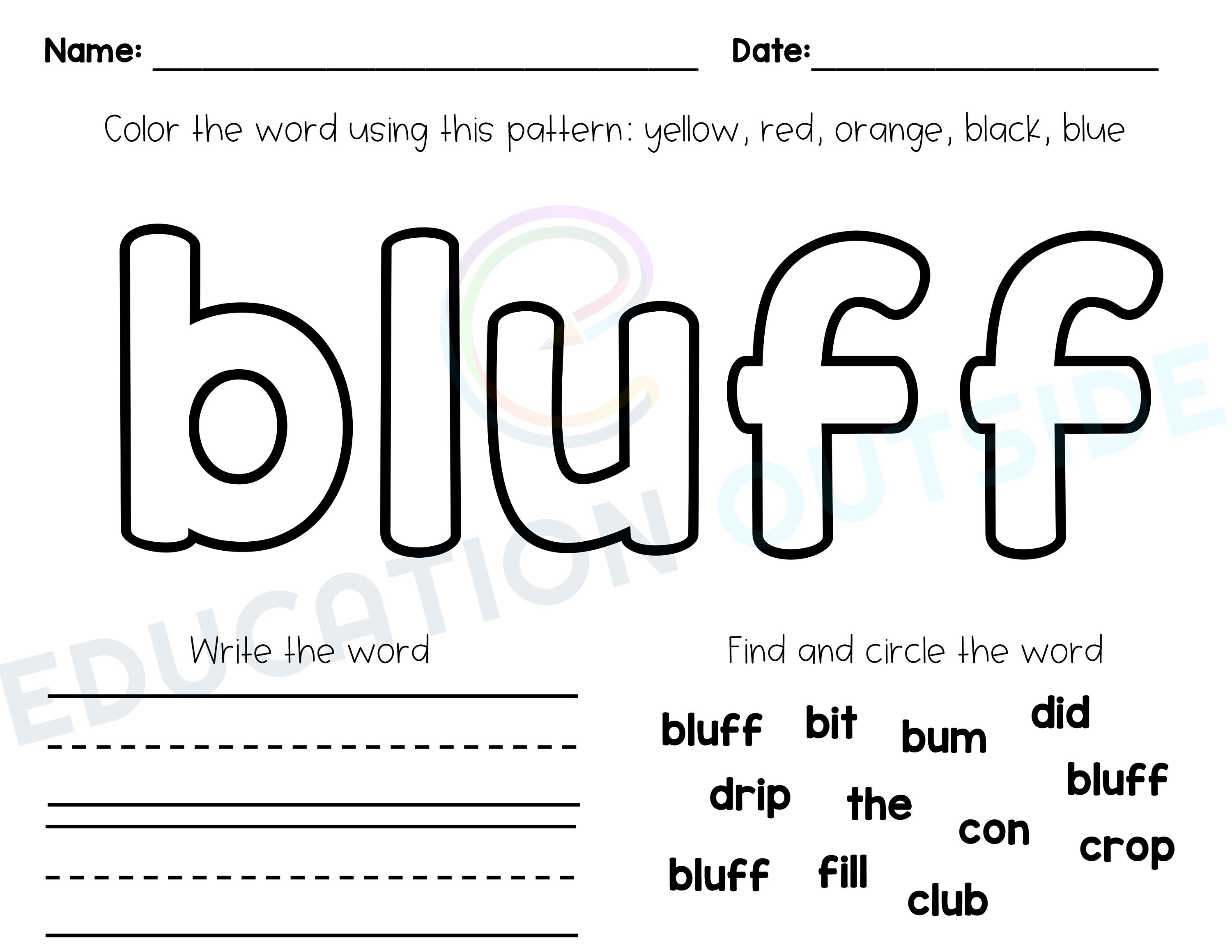 Short U, Vowel Sounds, Coloring Worksheets, Kindergarten, Preschool ...