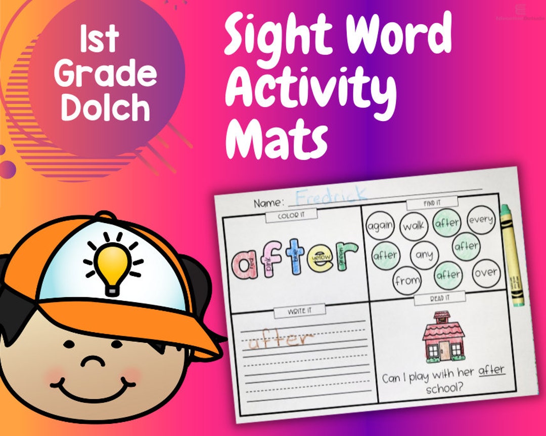 1st Grade Worksheets | Dolch Sight Words | Activity Mat | Activity ...