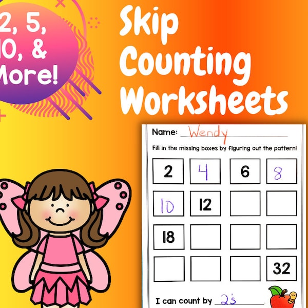 Skip Counting Worksheets - Etsy