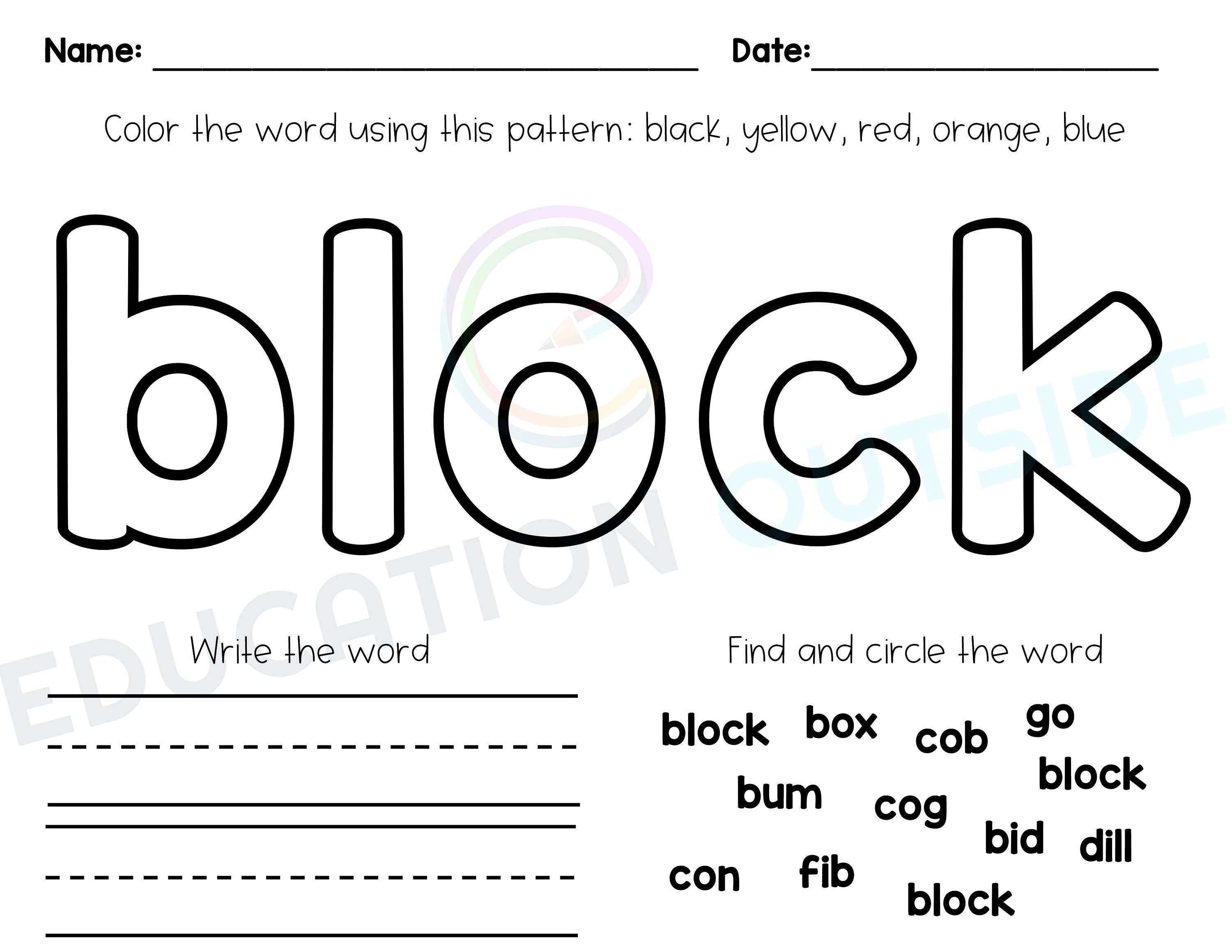 Coloring Pages, Short O, Short Vowel, Montessori Materials, 1st Grade ...