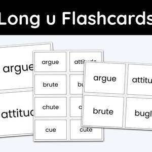 Long U Flashcards Vowel Sounds Teaching Resources Learning | Etsy