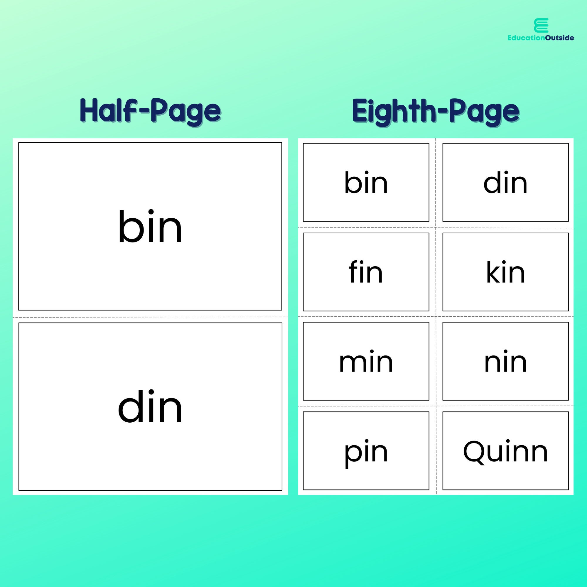 Vowel Sounds, Short I, Word Families, Flash Cards, Reading Printable ...