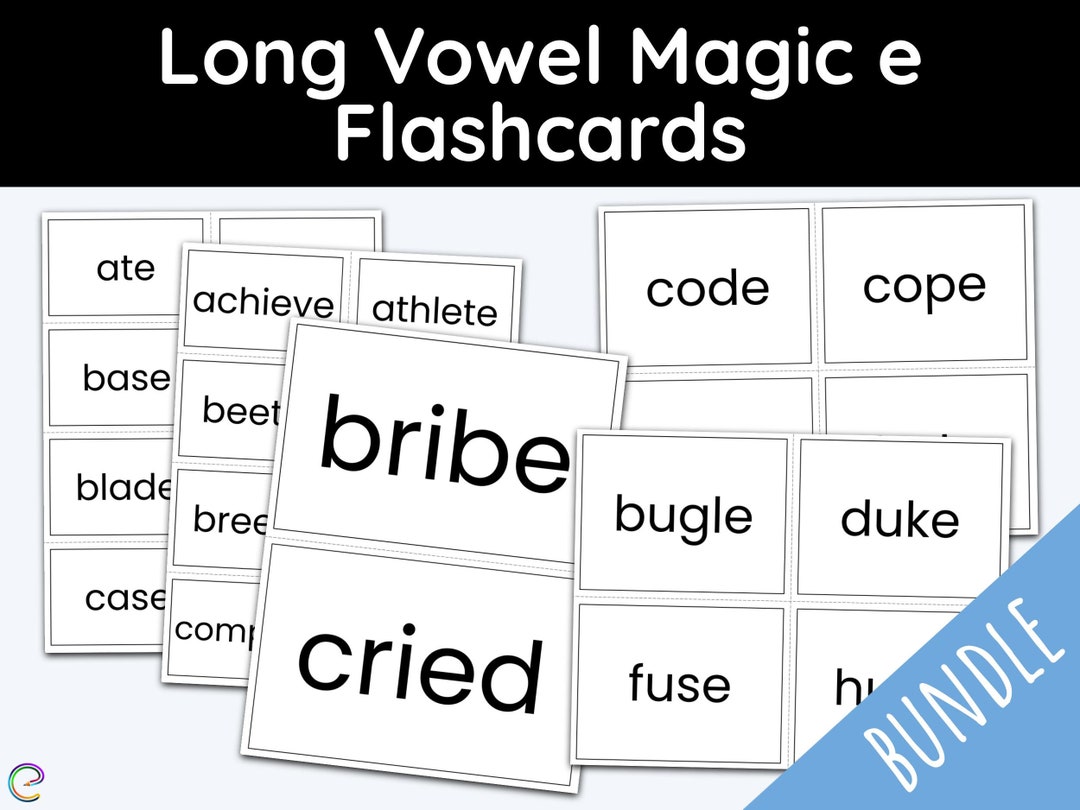 Long Vowels, Magic E, Flash Cards, First Grade, Second Grade ...