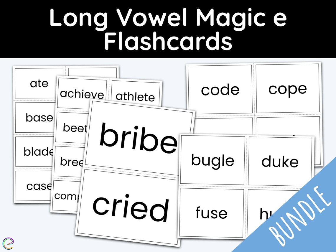 Long Vowels Magic E Flash Cards First Grade Second Grade - Etsy Canada