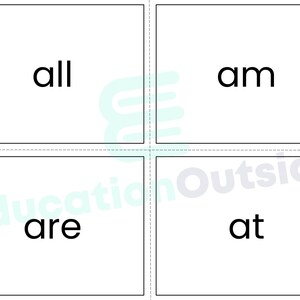 Kindergarten | Dolch Sight Word Flashcards | Education Printables ...