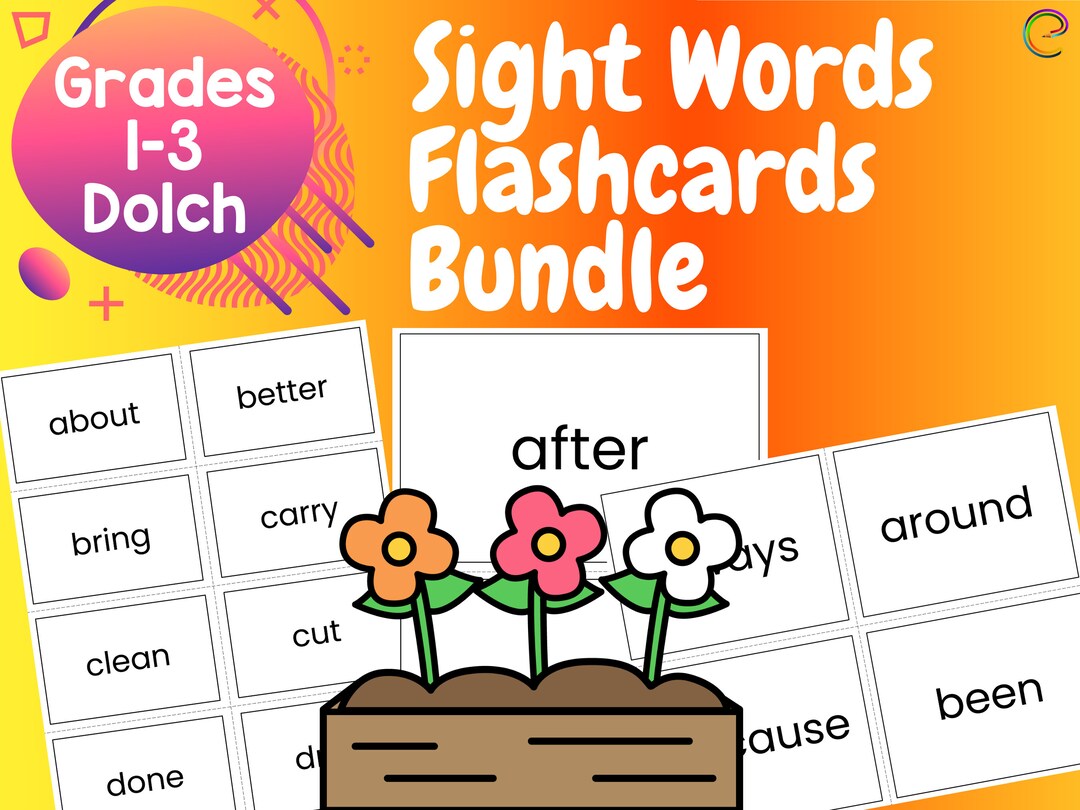 Flashcards | Dolch Sight Words | Mega Bundle | First Grade | Second ...