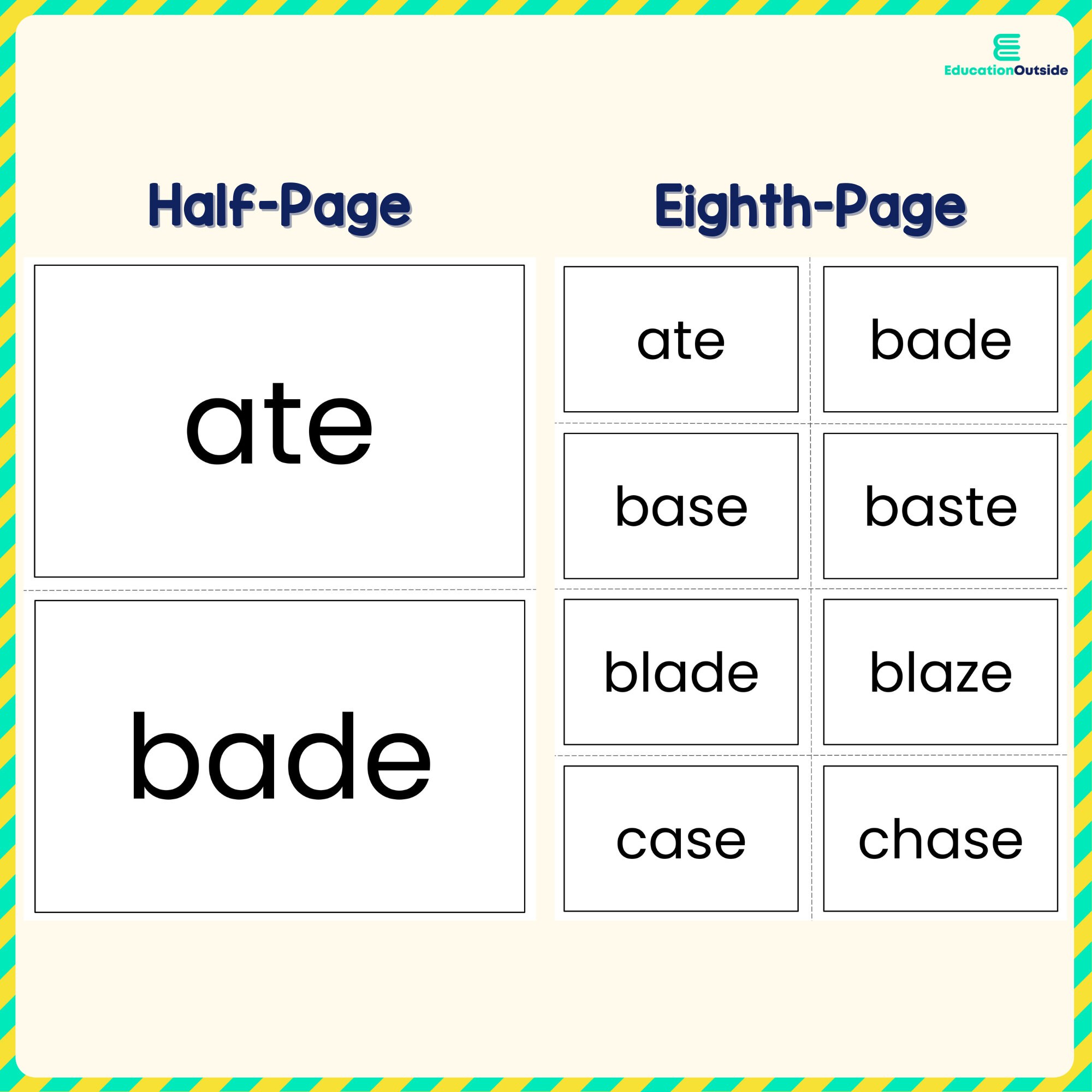 Long A, Magic E, Flashcards Printable, Homeschool Curriculum, 1st Grade ...