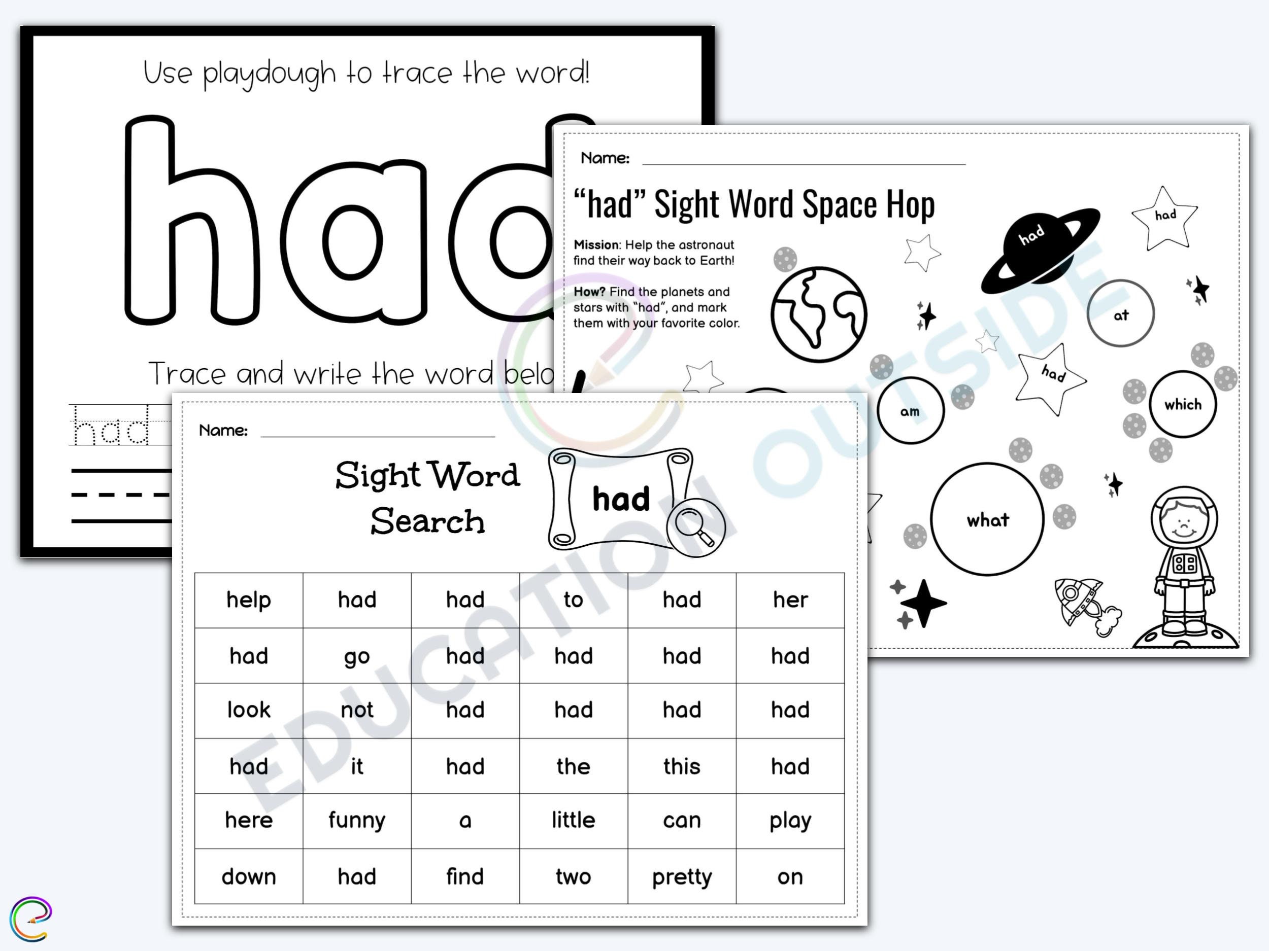 Sight Word Worksheet, Printables, Sight Word Had, 1st Grade ...