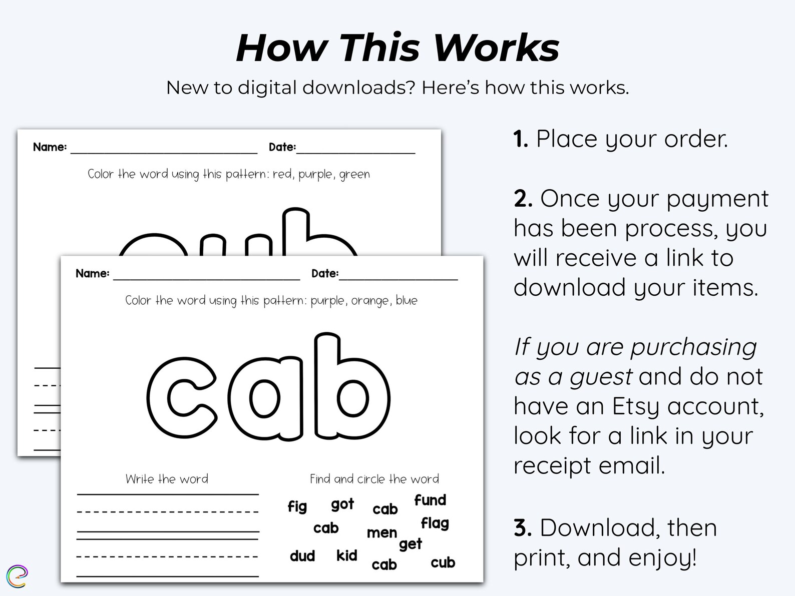Short Vowels, Coloring Worksheets, Mega Bundle, Kindergarten, First ...