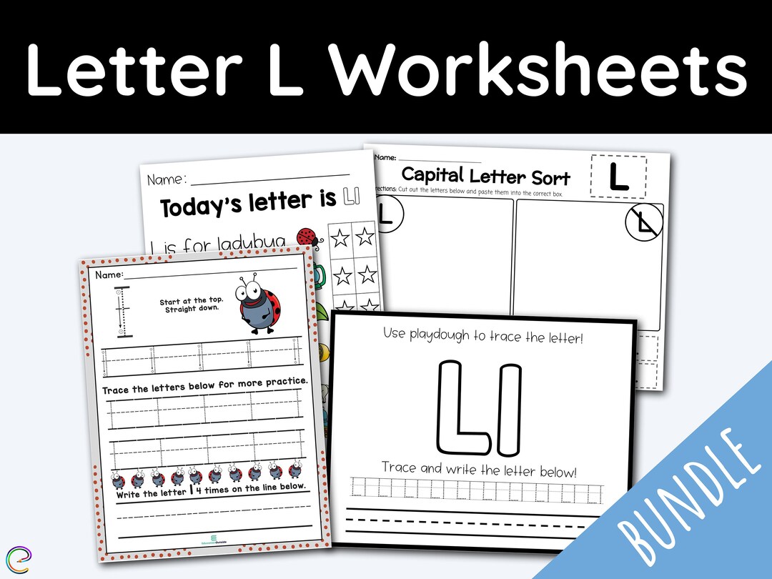 42 Letter L Alphabet Worksheets Education Printables Mega Bundle ...