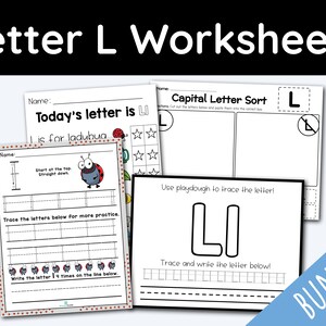 42 Letter L Alphabet Worksheets Education Printables Mega Bundle ...