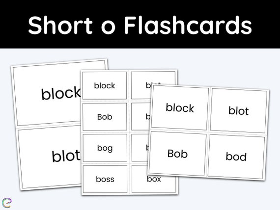 Short Vowel Short O Flashcards Vowel Sounds First Grade | Etsy