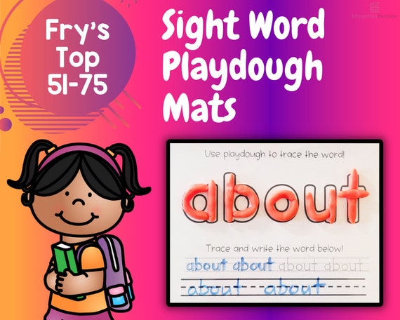 51-75 Sight Words Playdough Mats Education Printables | Etsy