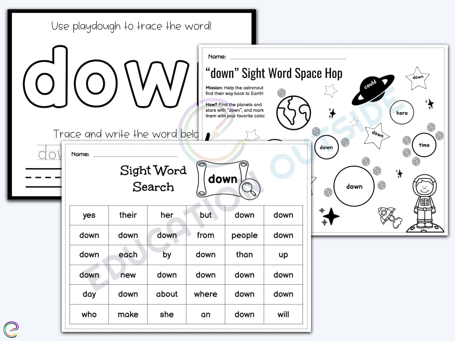 Children Worksheets, Sight Words, Sight Word Down, 1st Grade Worksheets ...
