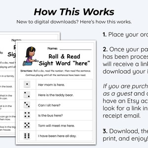 Roll a Sight Word Mega Bundle, Education Printables for Early Learning ...