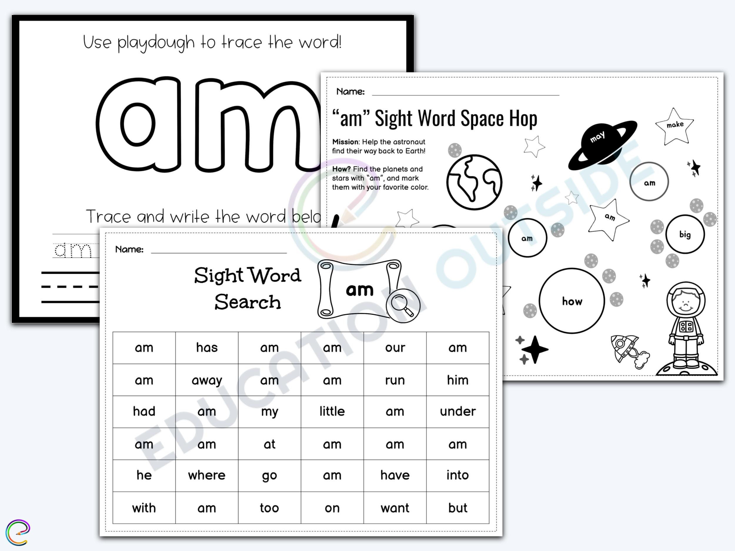 Sight Word Am, 1st Grade Worksheets, Home Schooling, Kindergarten ...