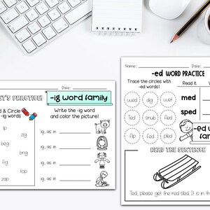 Word Families, Short Vowels, Vowel Sounds, 1st Grade Worksheets, Kinder ...