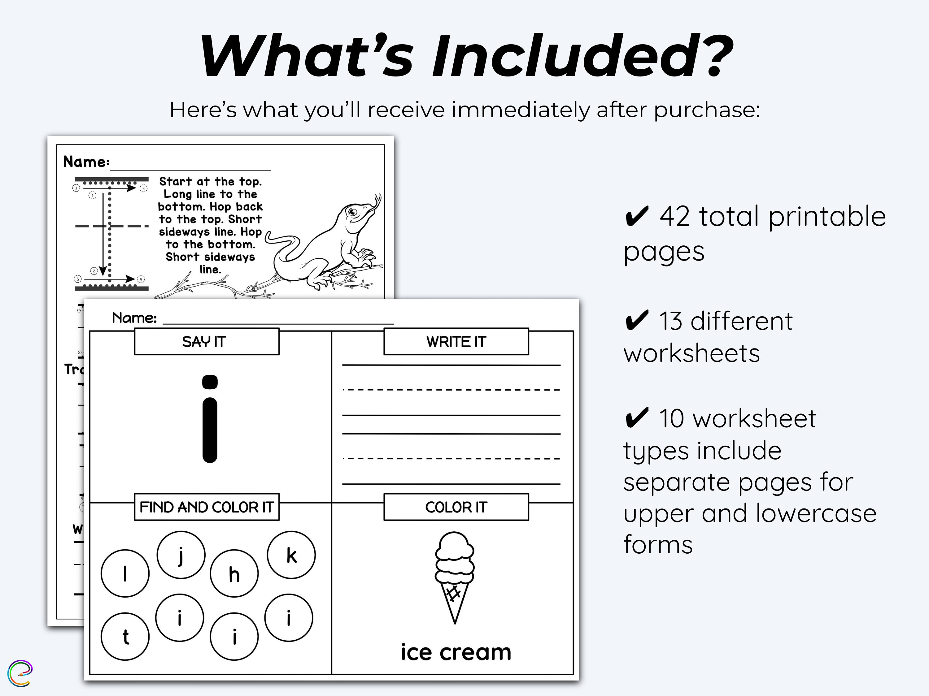 42 Letter I Alphabet Printable Kids Worksheets, Education Printables ...