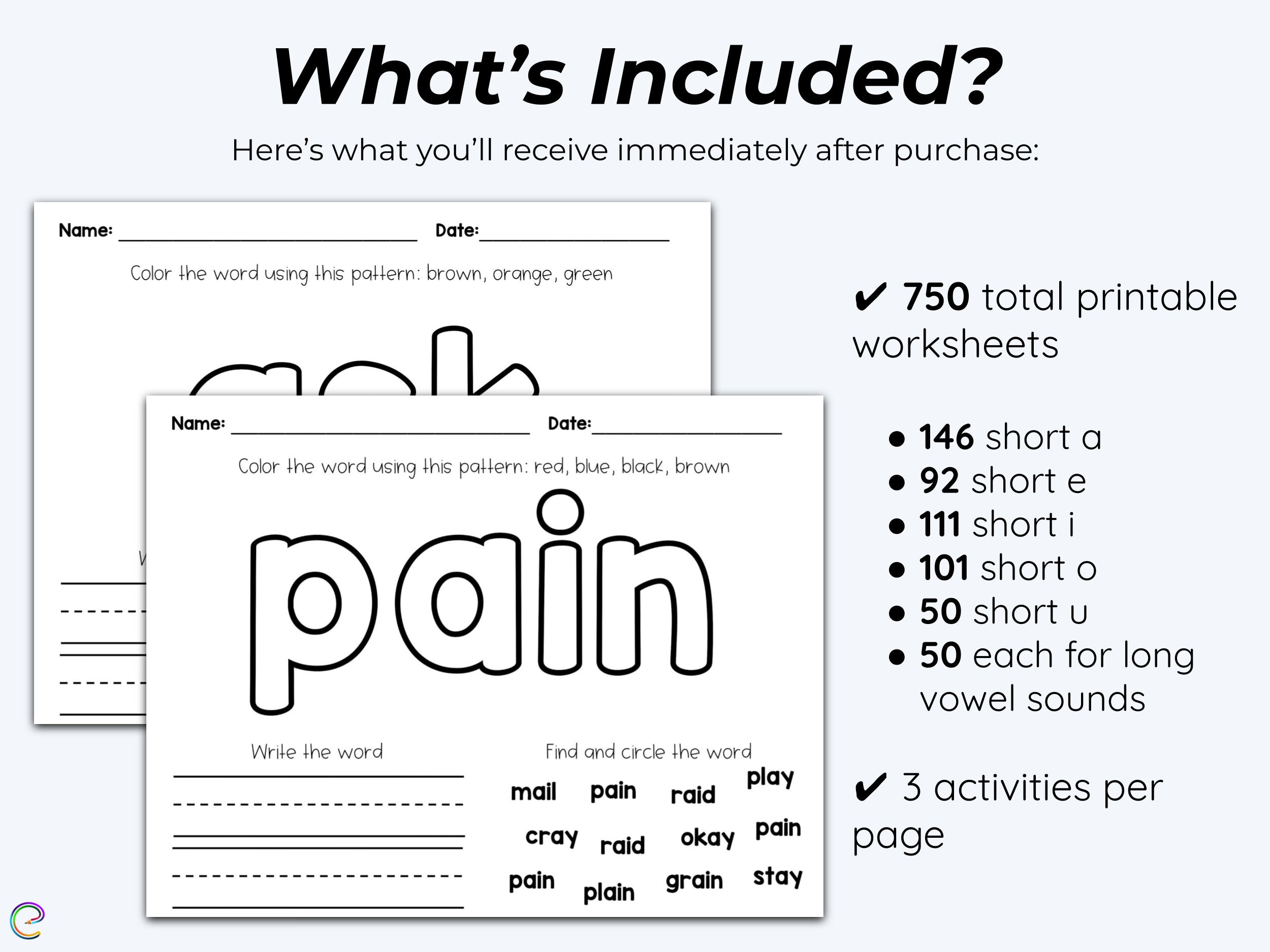 Vowels, Short Vowels, Long Vowel Worksheets, Mega Bundle, First Grade ...