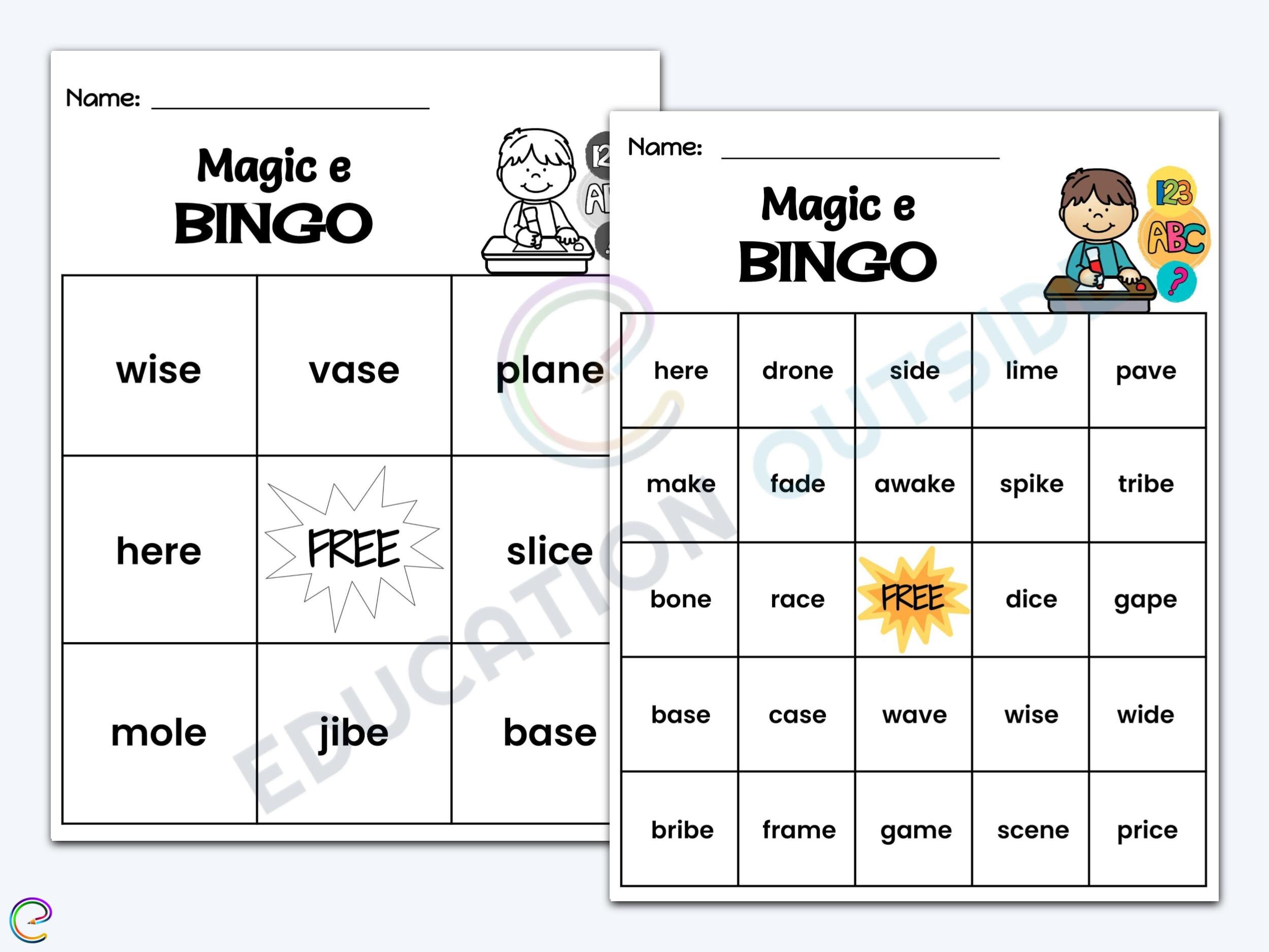 Printable Bingo, Vowels, Magic E, Silent E, Teaching Resources, 1st ...