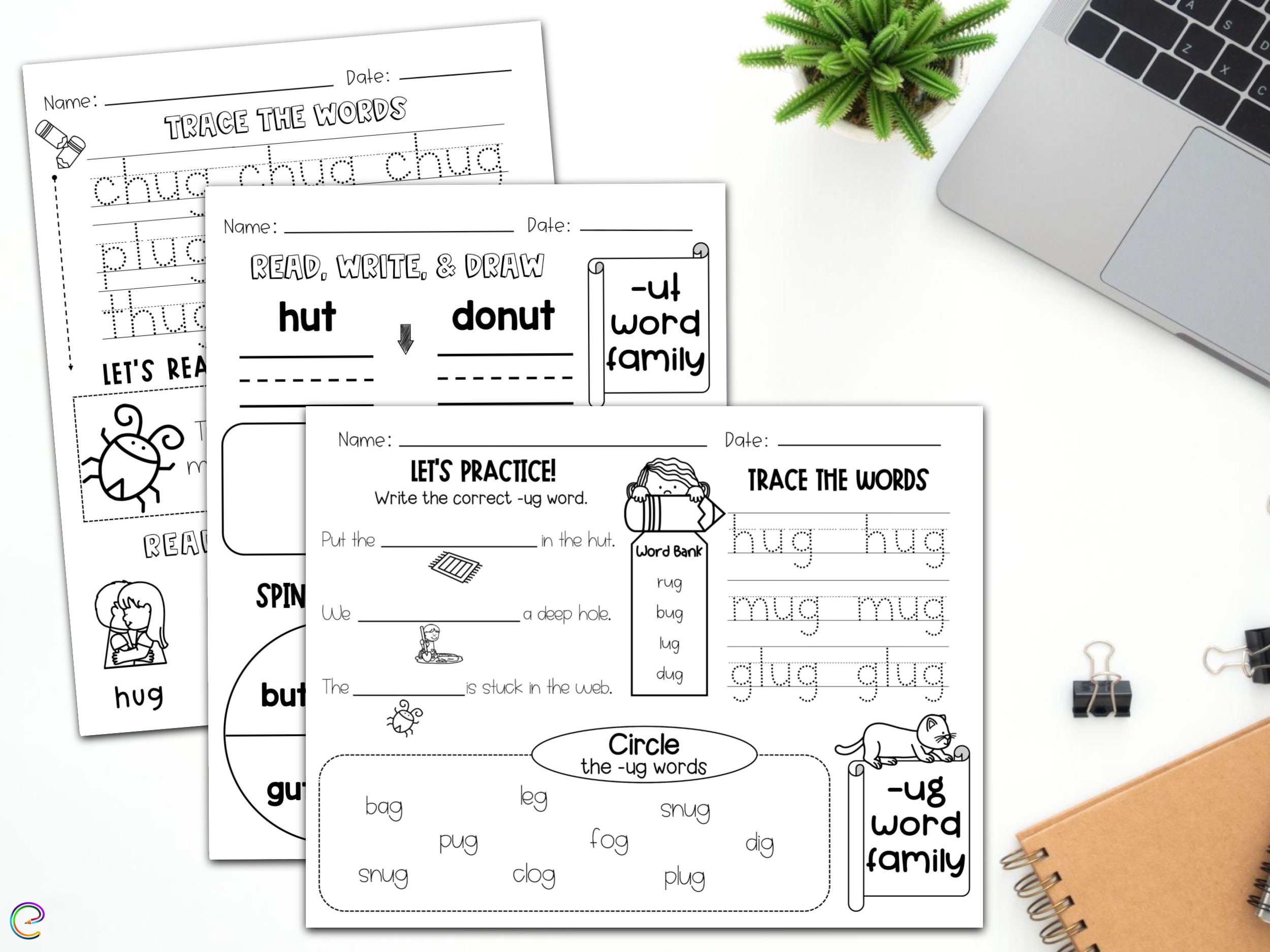 Word Families, Short U, Vowels, 1st Grade Worksheets, Homeschool ...
