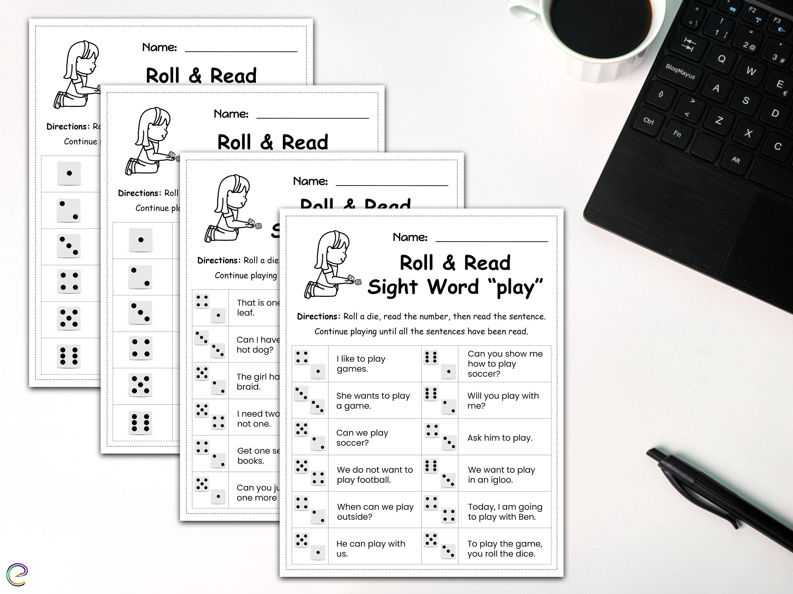 Roll a Sight Word Mega Bundle, Education Printables for Early Learning ...