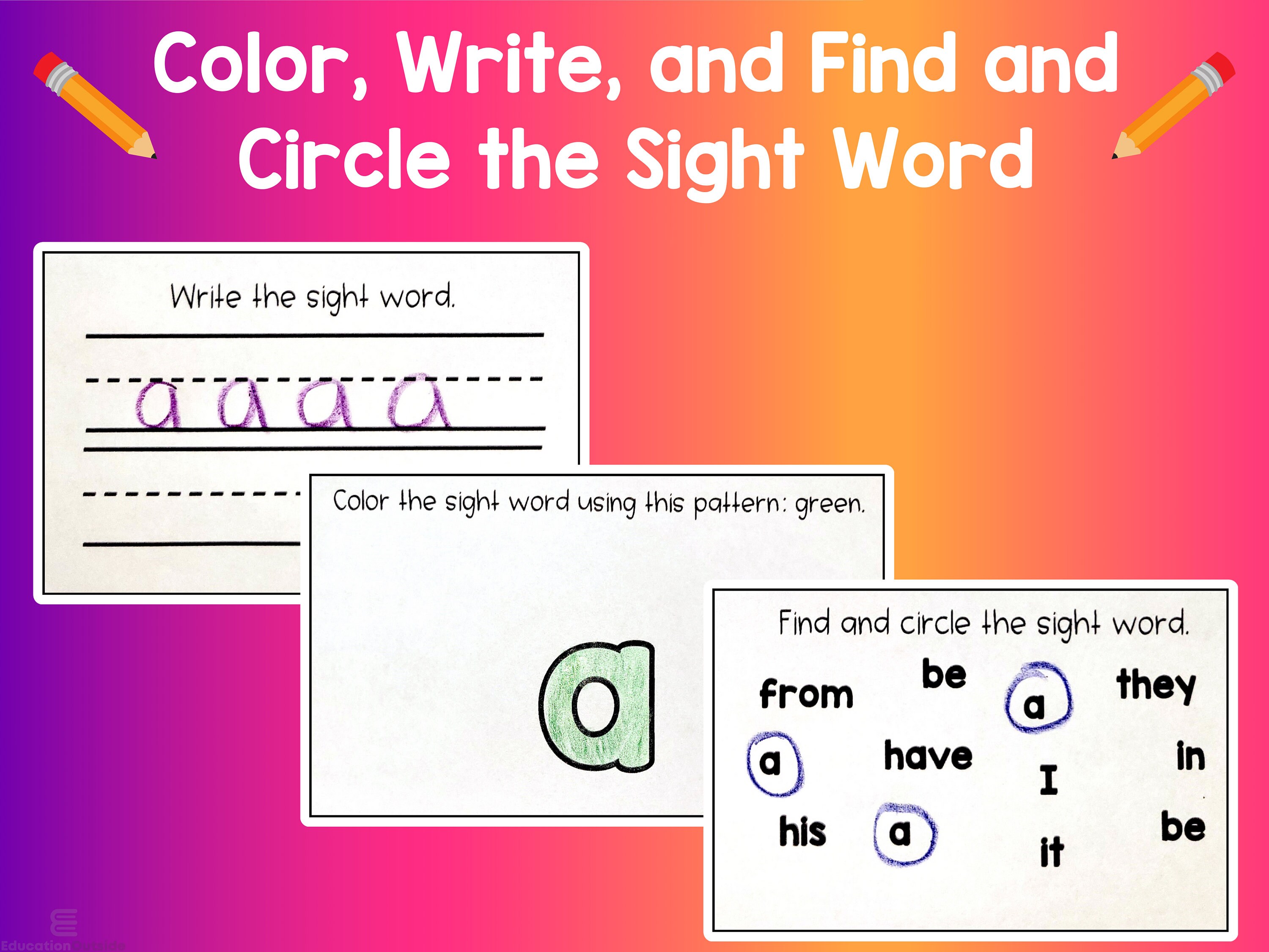 1-25 | Frys Sight Words | Coloring Worksheets | Kids Worksheets ...