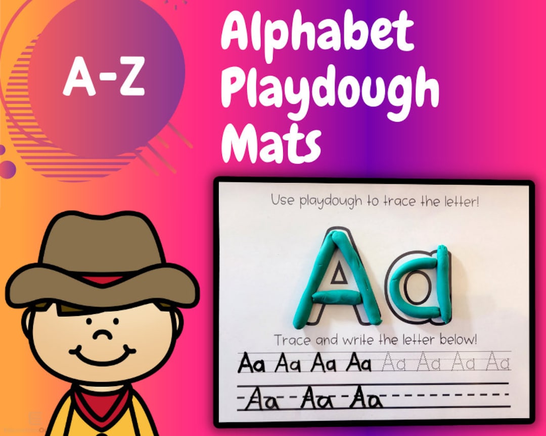 Alphabet Tracing Playdough Mats | Alphabet Printable | Lettering ...