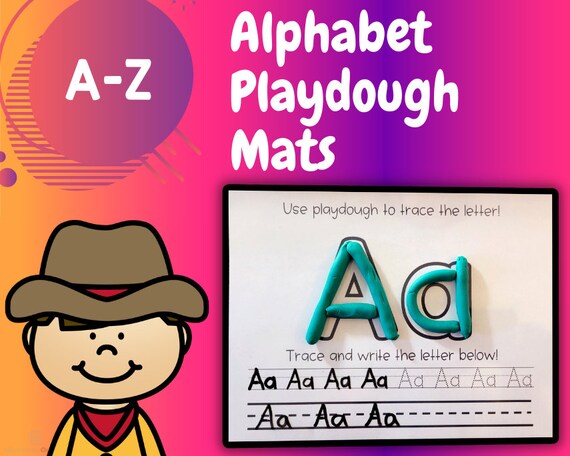 Alphabet Tracing Playdough Mats Alphabet Printable | Etsy