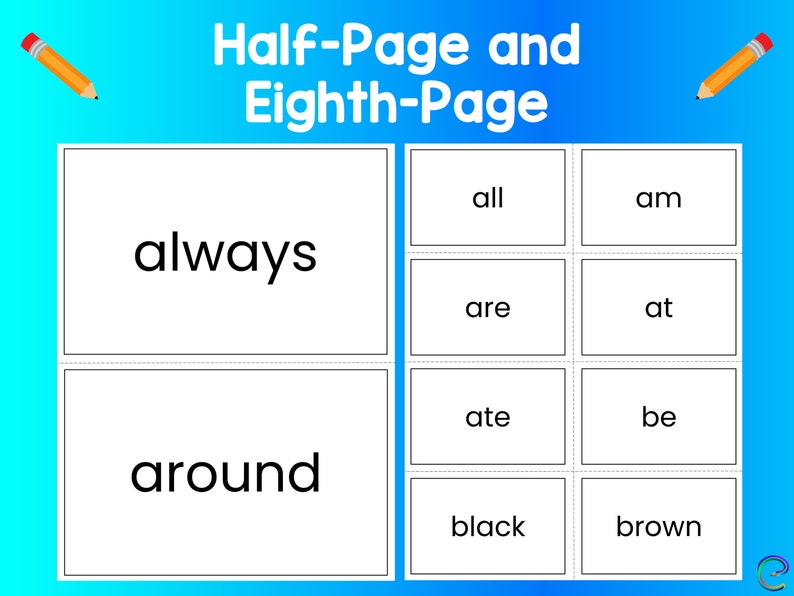 Mega Bundle Dolch Sight Words Flashcards Preschool Printables ...