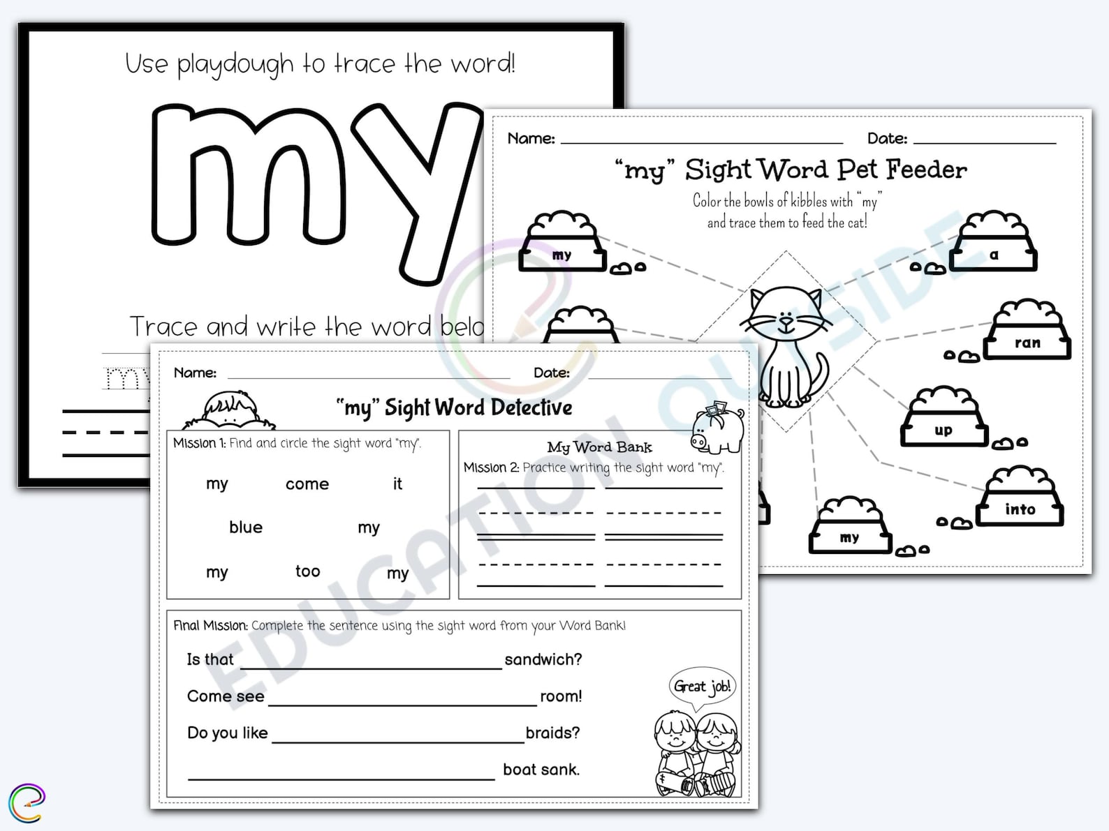 Sight Word Worksheet, Sight Word My, Reading Printable, 1st Grade ...