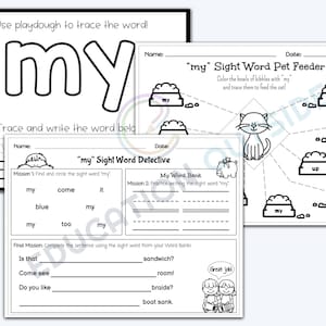 Sight Word Worksheet, Sight Word My, Reading Printable, 1st Grade ...
