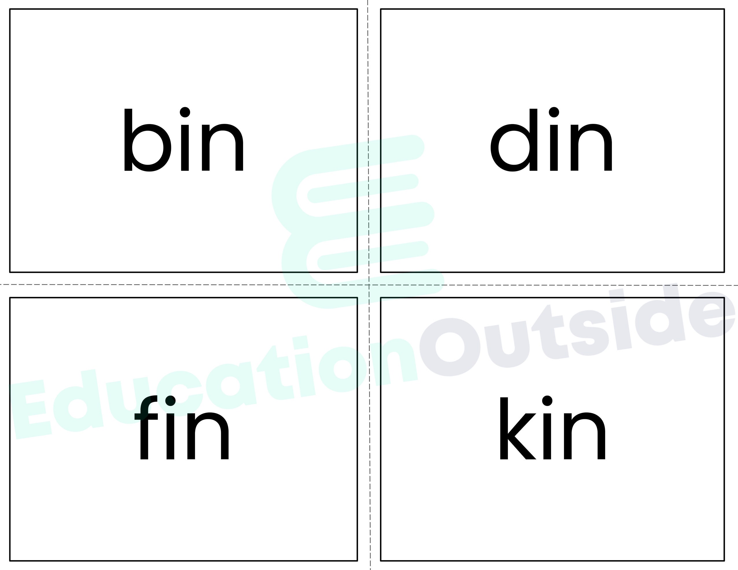 Vowel Sounds, Short I, Word Families, Flash Cards, Reading Printable ...
