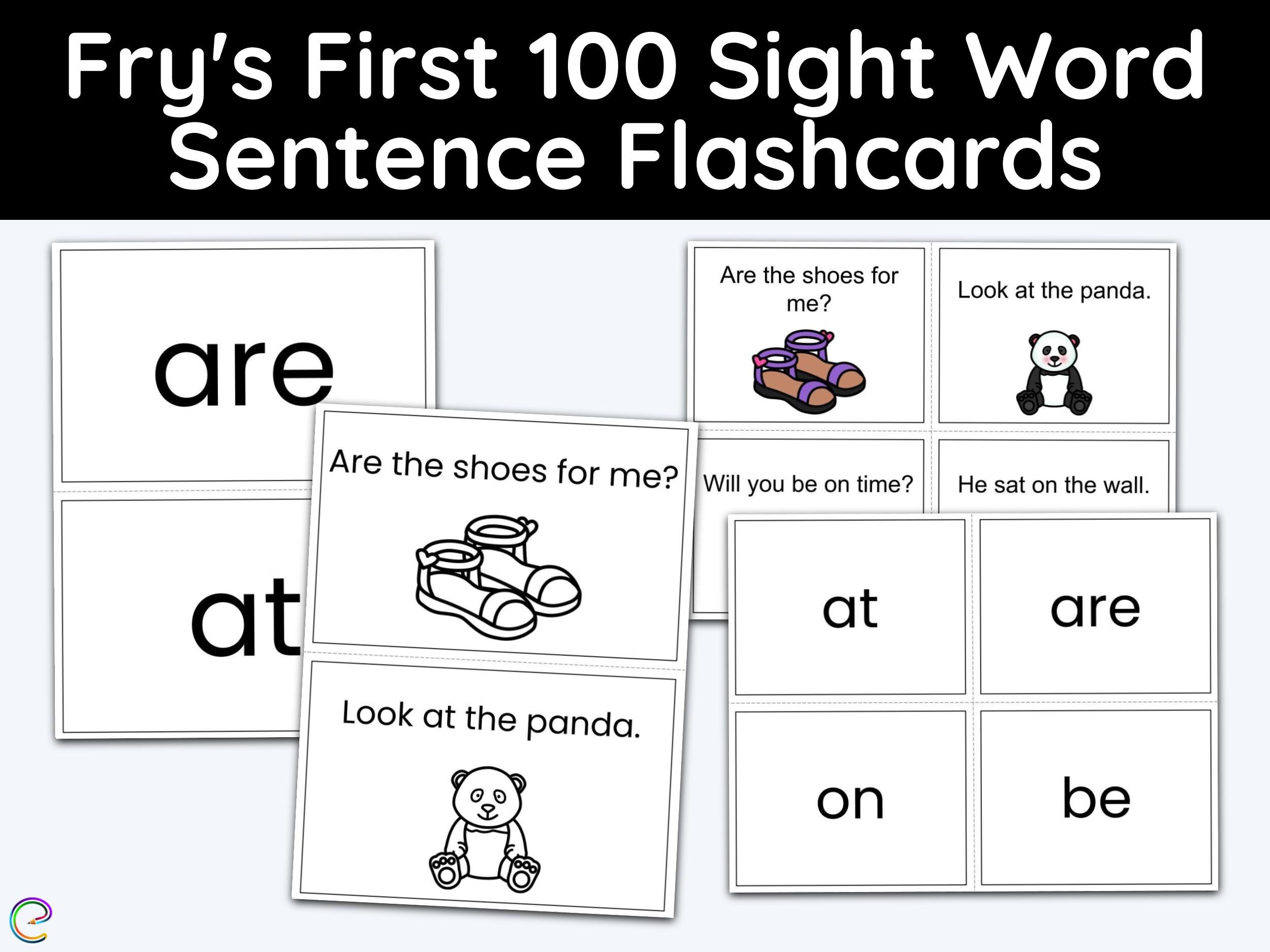 Fry Sight Words Flashcards Reading Printable Preschool - Etsy Canada