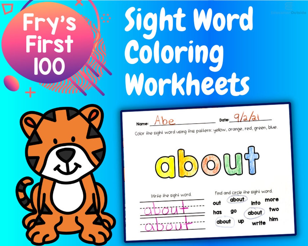 Top 100 | Fry Sight Words | Coloring Worksheets | Learning Materials ...